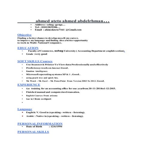 ahmed osman Cv | DOCX