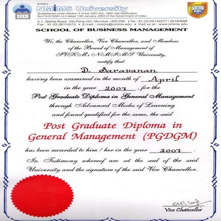 NMIMS - PG diploma | PDF