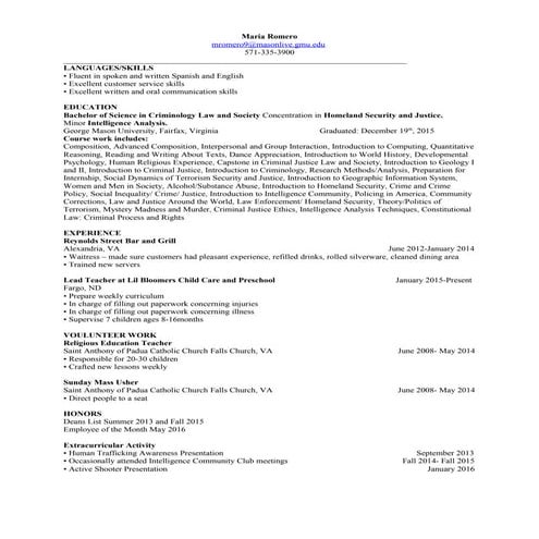 Maria E Romero Resume (2) | DOC