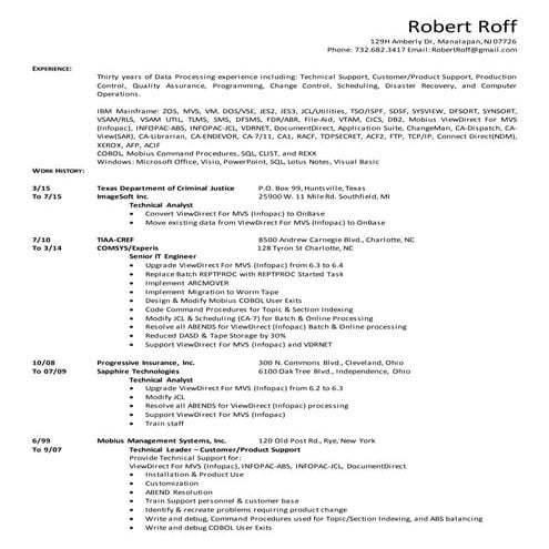 Robert Roff Resume | PDF