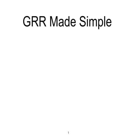 GRR Made Easy | PPT