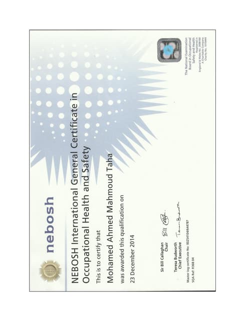 HABC safety certificate M. Taha | PDF