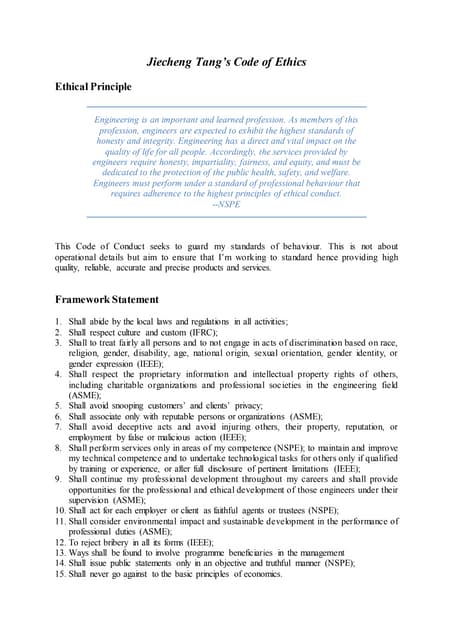 IMechE Code of Conduct.pdf | Business | Business and Finance