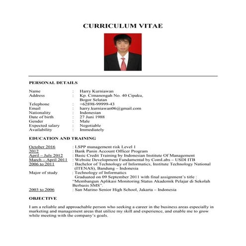 CURRICULUM VITAE harry | PDF