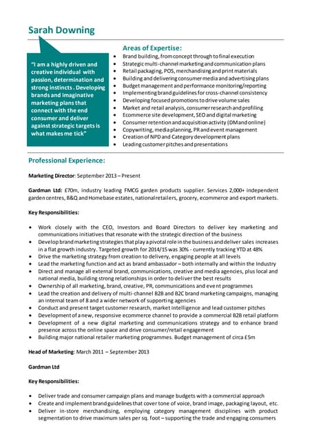 Suzanne Duff_CV_Marketing and Brand Management | PDF