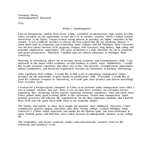 Autobiographical Statement (2) | DOCX