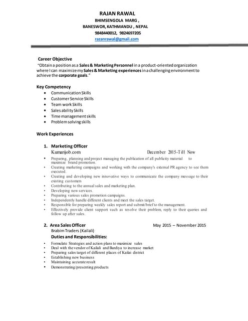 Bhupender resume | PDF | Sales | Business