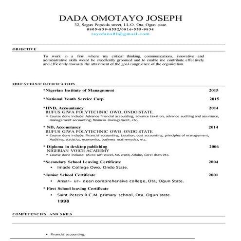 Dada Omotayo cv | DOCX