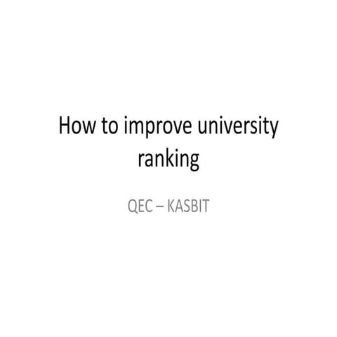 How to improve university ranking | PPTX