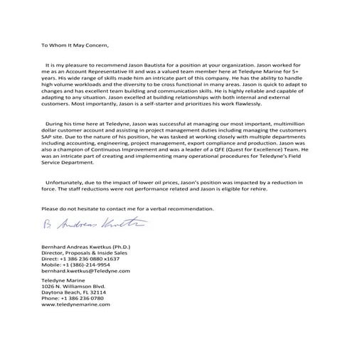 Letter of recommendation | PDF