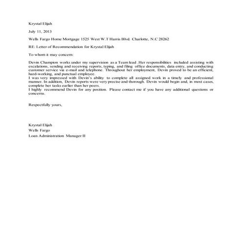 RECOMMENDATION LETTER | DOCX