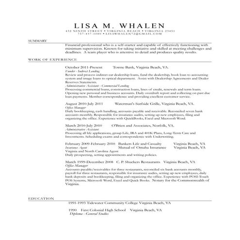 Lisa M. Whalen - Resume | PDF