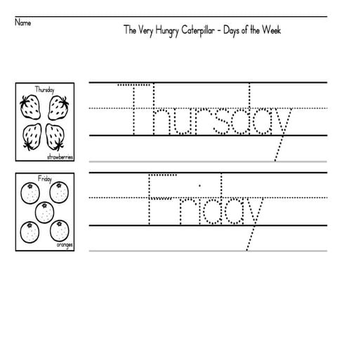 1 days of the week.the very hungry caterpillar | PDF