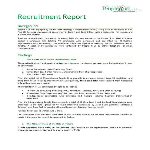 Recruitment Report -People R us | DOCX