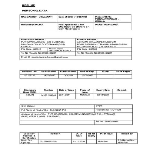 DIVE ELECTRICAL TECHNICIAN RESUME-SUBHASH SINGH | DOCX