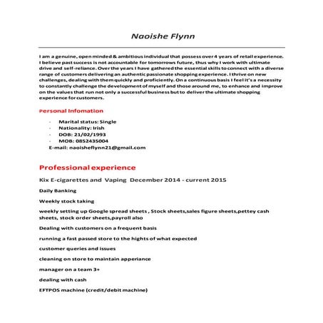 Cian Dillon CV | DOCX