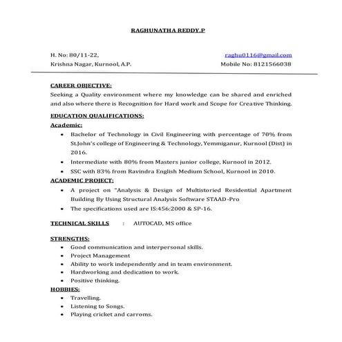 RAGHU RESUME | PDF