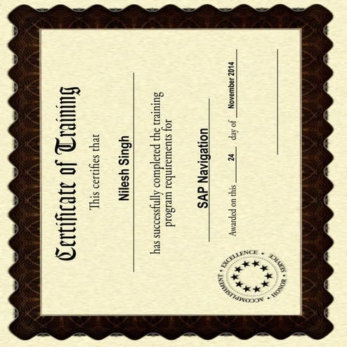 SAP Traning Certificate-2 | PDF