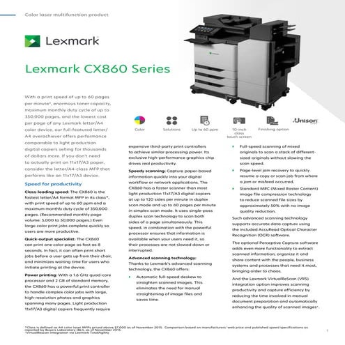 Lexmark CX860 | PDF