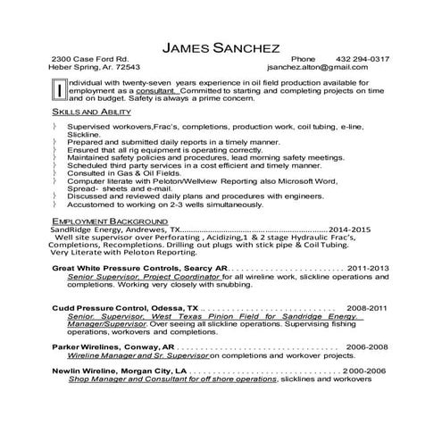 Sanchez James resume word | DOCX