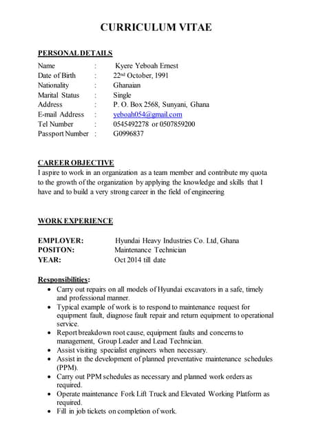 NEW CV nysc second format | DOCX