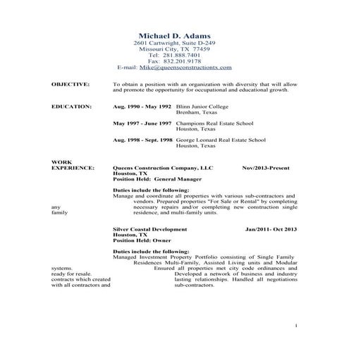 Michael Resume | DOC