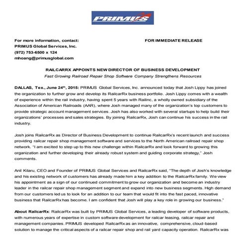PRESS RELEASE-JOSH LIPPY | DOCX