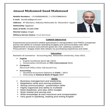 Ahmed Saad CV | PDF