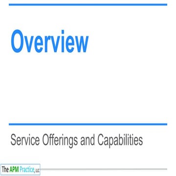 Overview - The APM Practice | PDF