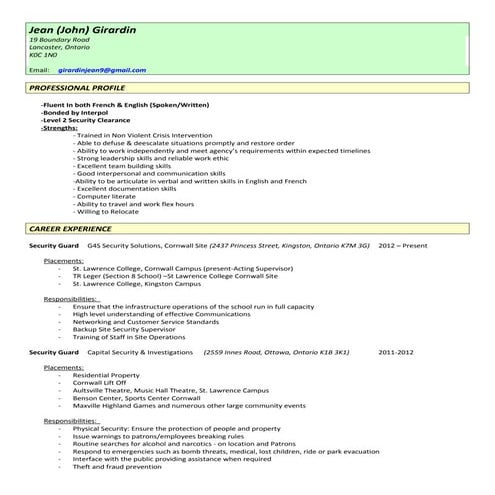 Jean CV | DOC
