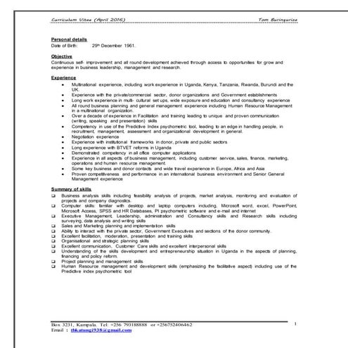 April 2016 Tom CV | DOCX