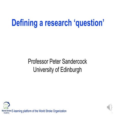 1 Defining a research question | PPTX