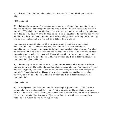 1) Describe the movie plot, characters, intended audience, etc. | PDF