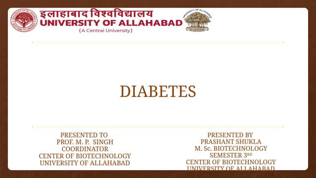 An introduction to diabetes | PPTX