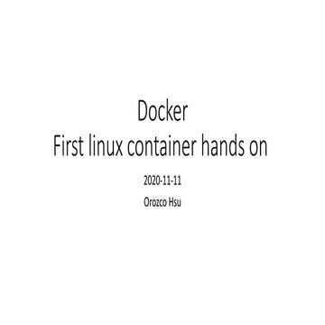 1 docker first_linux_container_hands_on | PDF