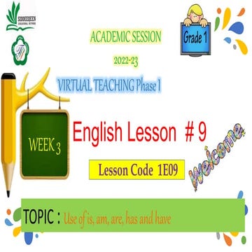 1E09, Use of is, am, ar, has and have, Student's copy.pptx