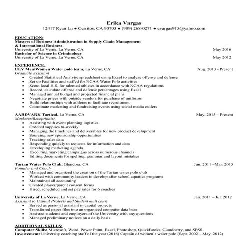 Erika Vargas Resume | PDF