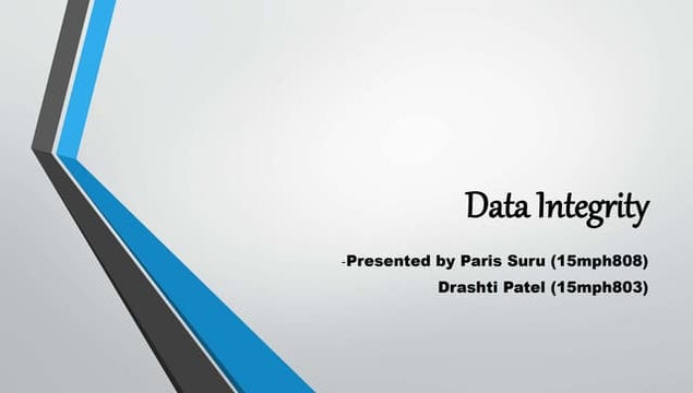Data Integrity | PPT
