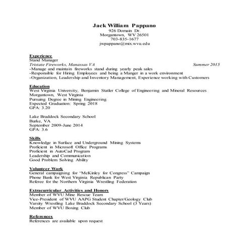 Resume-Jack Pappano | PDF
