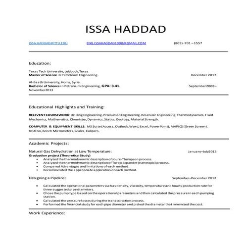 Issa Haddad resume 2 | DOCX
