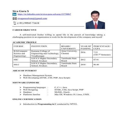 Siva Guru Resume | PDF