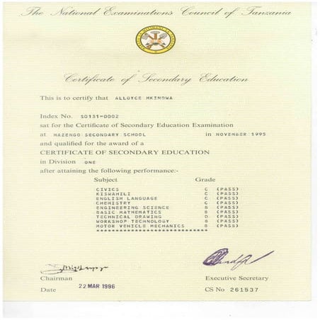 certificate of secondary education | PDF