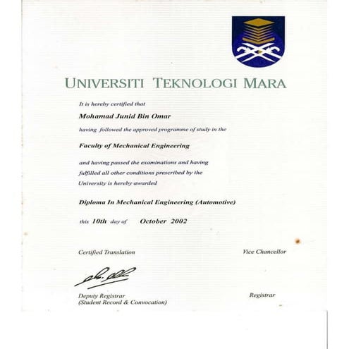 Diploma in Mech Eng Automotive | PDF