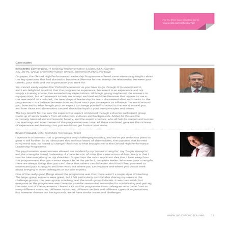 Oxford High Performance Leadership Testimonial | PDF