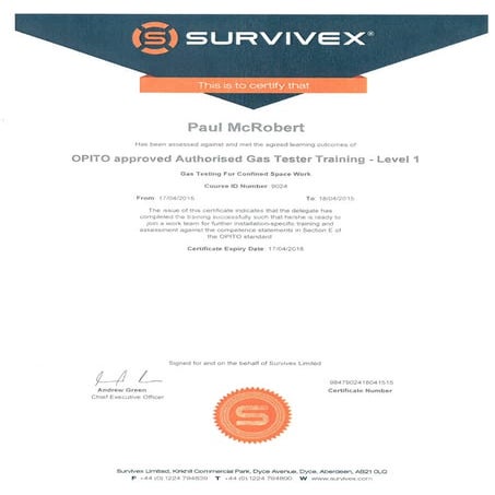 Paul McRobert Full Certs | PDF