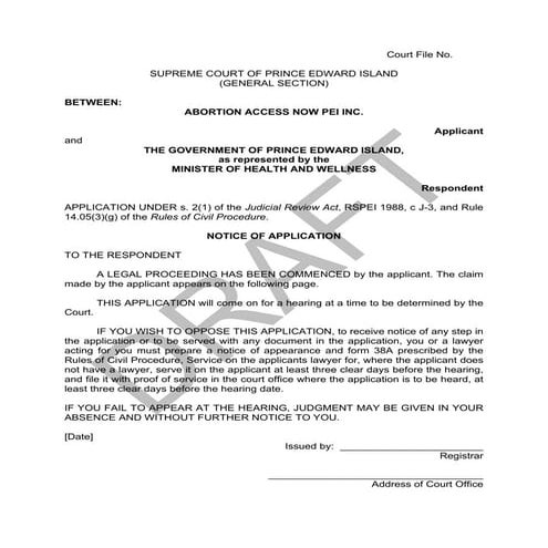 AAN-PEI-050116-Draft-Notice-of-Application | PDF