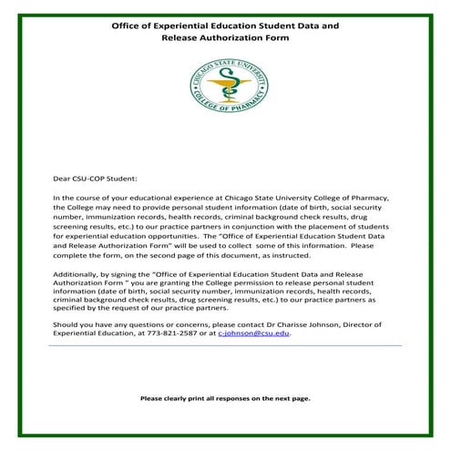 OEE_Authorization_and_Release_Student_Data_Form LOCKED | PDF | College ...