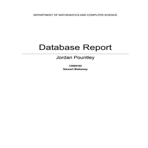 Database report | PDF | Databases | Computer Software and Applications