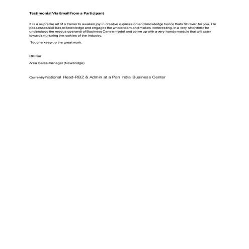 Testimonial Via Email | DOCX