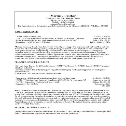 Fischer 2016 Resume | PDF